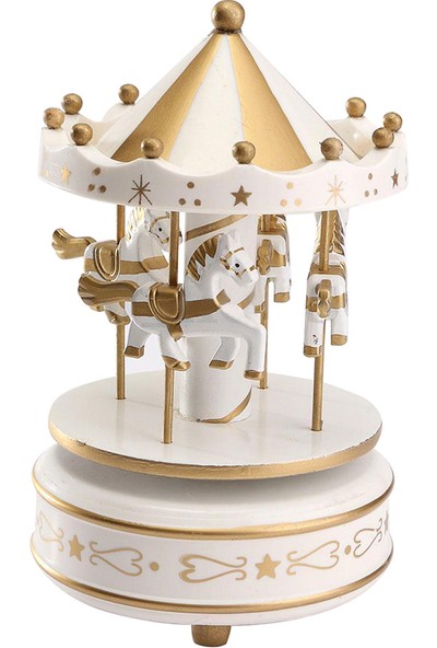 Mobgift Atlıkarınca Kurmalı Müzik Kutusu (Beyaz Gold) Mobgift Atlıkarınca Kurmalı Müzik Kutusu (Beyaz Gold)