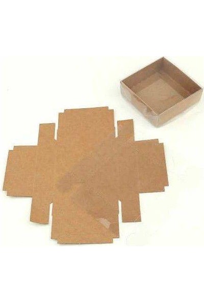 Teknomar Kahverengi Asetat Kapaklı Kutu 150 Adet 8X8X3 8X8X3 Asetat Kraft 150