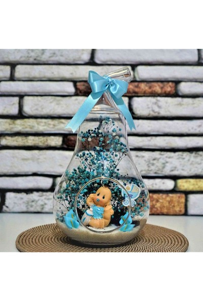 Eba Çiçek Küçük Armut Biberonluerkekbebek-Yenidoğan-Bebek Hediyesi Teraryum