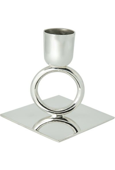 MiaKuba Tekli Halkalı Gümüş Şamdan (8 Cm)