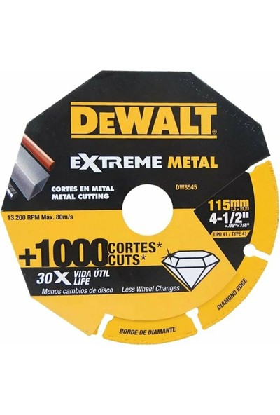 Dewalt DW8545 115 mm Extreme Metal Kesim Daire Testere Bıçağı Dewalt DW8545 115 mm Extreme Metal Kesim Daire Testere Bıçağı