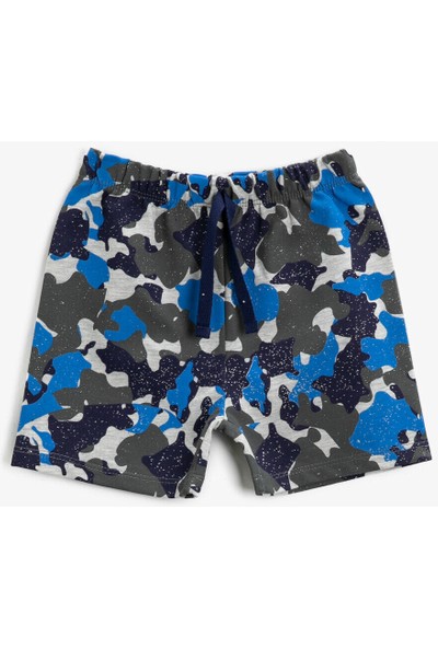 Koton Erkek Bebek Desenli Şort Beli Bağlamalı Pamuklu