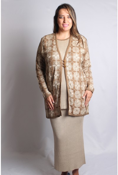 Sude My Bej Yelekli 3 Lü Triko Takım 200