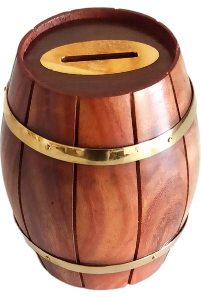 Mixperi Maun Ağacından Dekoratif Ahşap Fıçı Kumbara Mixperi Maun Ağacından Dekoratif Ahşap Fıçı Kumbara