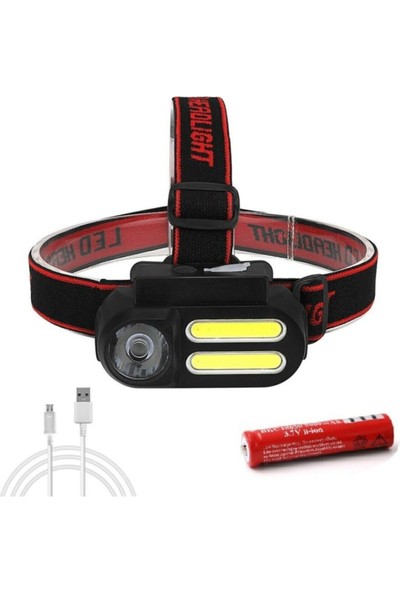 Gold Orion Cob LED Özellikli USB Şarjlı 4 Modlu Oynar Başlıklı Kafa Lambası