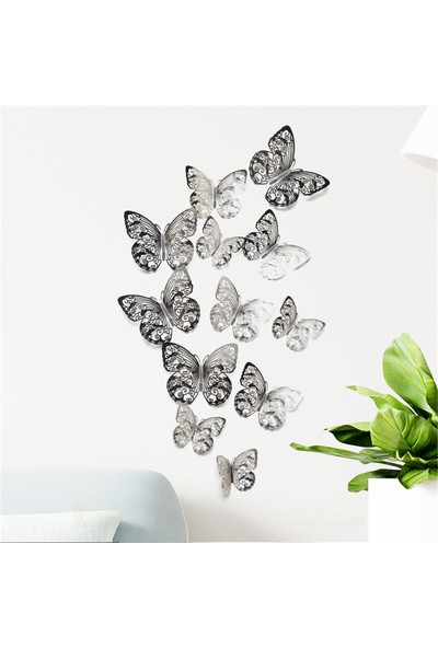 Nanstore 12 3D Metalik Kelebek Duvar Çıkartması (Yurt Dışından) Nanstore 12 3D Metalik Kelebek Duvar Çıkartması (Yurt Dışından)
