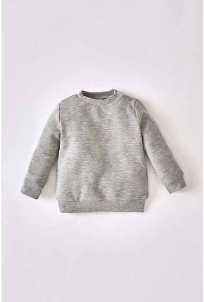 DeFacto Erkek Bebek Regular Fit Bisiklet Yaka Baskılı Sweatshirt V1584A221WN DeFacto Erkek Bebek Regular Fit Bisiklet Yaka Baskılı Sweatshirt V1584A221WN