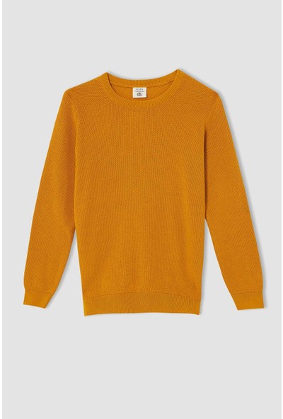 DeFacto Erkek Çocuk Slim Fit Bisiklet Yaka Triko Kazak U8990A621Au