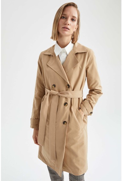 DeFacto Regular Fit Cepli Kuşak Detaylı Su Geçirmez Trençkot V1738AZ21AU DeFacto Regular Fit Cepli Kuşak Detaylı Su Geçirmez Trençkot V1738AZ21AU