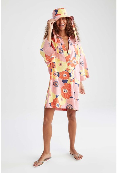 DeFacto Defacto Fit Relax Fit Floral Pamuklu Plaj Kıyafeti W2985AZ21HS DeFacto Defacto Fit Relax Fit Floral Pamuklu Plaj Kıyafeti W2985AZ21HS