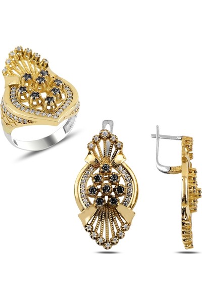 Gümüşhane Silver Zirkon Taşlı Otantik Set