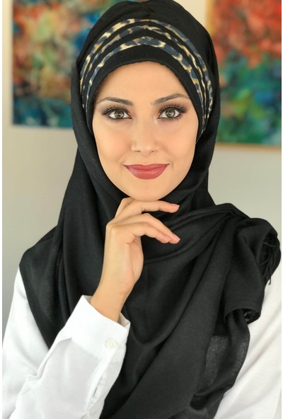 Butik Ambar Siyah Tesettür Hazır Türban