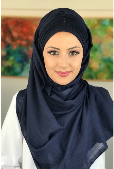 Butik Ambar Lacivert Pratik Şal