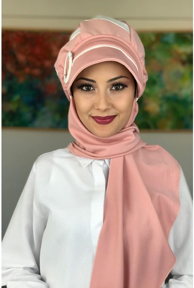 Butik Ambar Toz Pembe Atkılı Şapka Butik Ambar Toz Pembe Atkılı Şapka