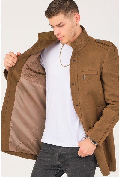 Dewberry PLT8378 Dewberry Erkek Palto-Camel
