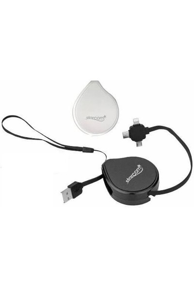 Starcom 3 Lü Şarj Kablosu - 3 In 1 - Typec - Lightning - Micro USB Starcom 3 Lü Şarj Kablosu - 3 In 1 - Typec - Lightning - Micro USB