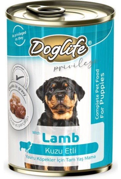 Doglife Puppy Kuzu Etli Köpek Konserve 400 gr. Doglife Puppy Kuzu Etli Köpek Konserve 400 gr.