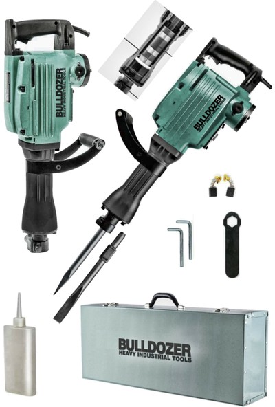 Bulldozer 16 kg 2800 W Profesyonel 65 mm Büyük Tip Kırıcı 50 J Uç Çelik Çantalı Bulldozer 16 kg 2800 W Profesyonel 65 mm Büyük Tip Kırıcı 50 J Uç Çelik Çantalı