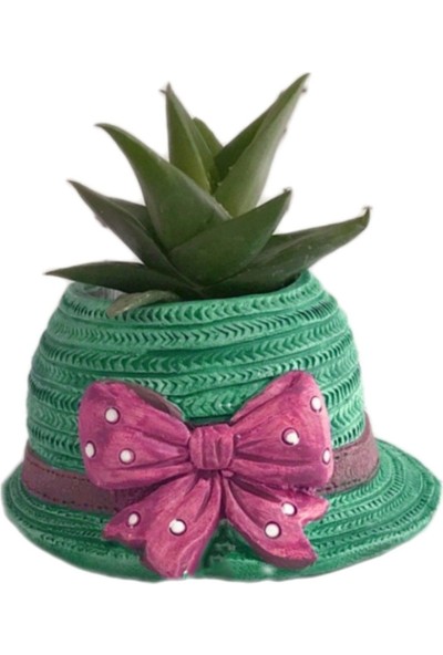 Morlalem Fiyonklu Şapka Saksı Silikon Kalıp