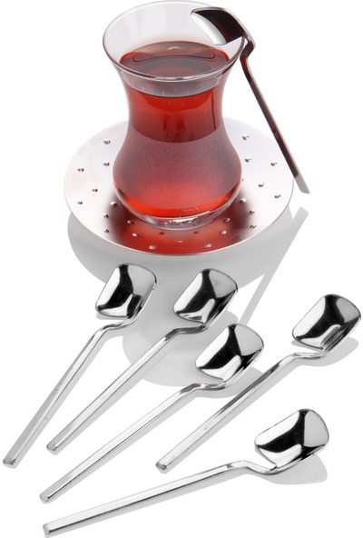 Biterse Çay Kaşığı 6 Adet Bardak Kenarına Asılabilen Çay Kaşıkları