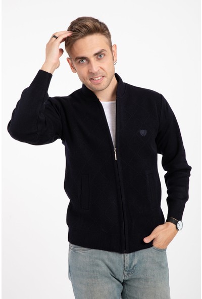 Mutlu City Erkek Triko Örgü Akrilik Fermuarlı Kışlık Baba Hırka 2073-LACIVERT Mutlu City Erkek Triko Örgü Akrilik Fermuarlı Kışlık Baba Hırka 2073-LACIVERT