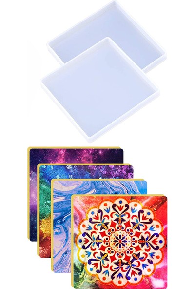 Rich Epoksi Silikon Kalıp Bardak Altlık 9x9 cm 428 Rich Epoksi Silikon Kalıp Bardak Altlık 9x9 cm 428