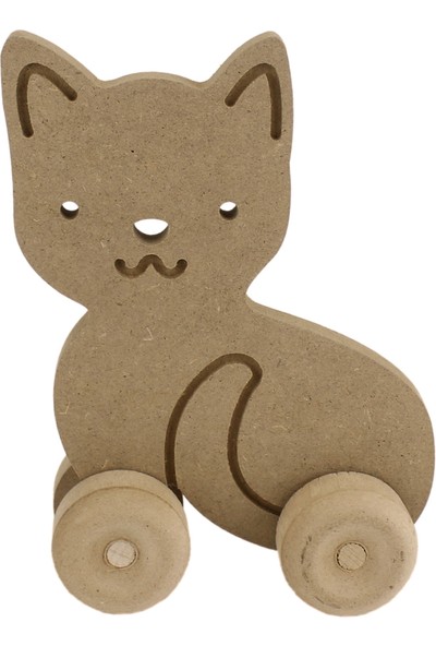 hobi24 Ahşap Tekerlekli Kedi TO12 hobi24 Ahşap Tekerlekli Kedi TO12