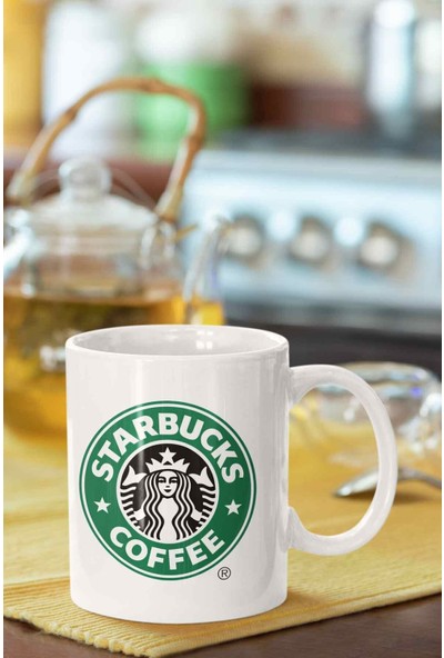 Kupgade Starbucks Baskılı Porselen Kupa Bardak