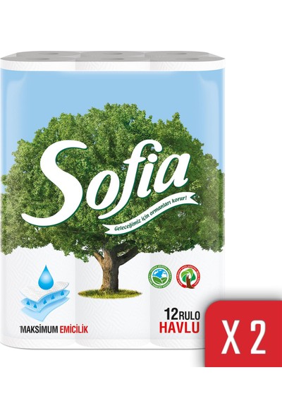 Sofia Mutfak Kağıt Havlusu 12'li 2'li Paket