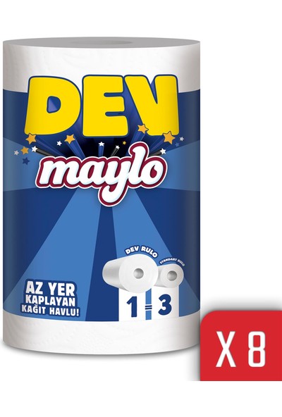 Maylo Çift Katlı Dev Kağıt Havlu 8'li Paket Maylo Çift Katlı Dev Kağıt Havlu 8'li Paket