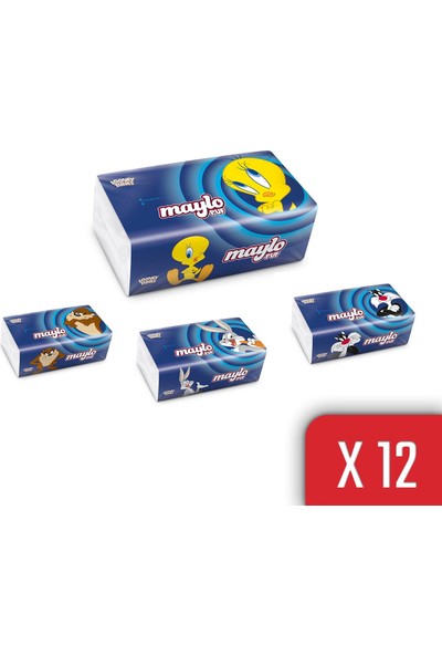 Maylo Looney Tunes Puf Mendil 150 Yaprak 12'li Paket