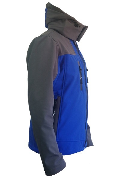 Lemigo Softshell Kapşonlu Mont Mavi-Gri M
