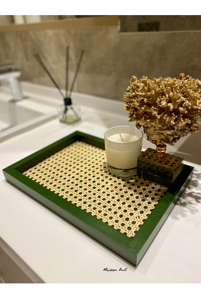 Maison Avf Rattan Hazeran Dikdörtgen Tepsi Yaprak Yeşili Renk MA038 Maison Avf Rattan Hazeran Dikdörtgen Tepsi Yaprak Yeşili Renk MA038