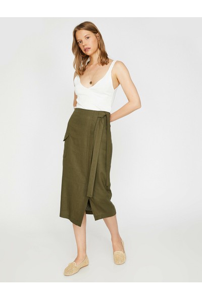 Koton Beli Baglamali Etek