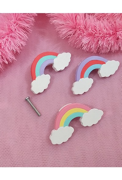 Doğa Süs Ahşap Gökkuşağı 3’lü Mobilya Kulp Doğa Süs Ahşap Gökkuşağı 3’lü Mobilya Kulp