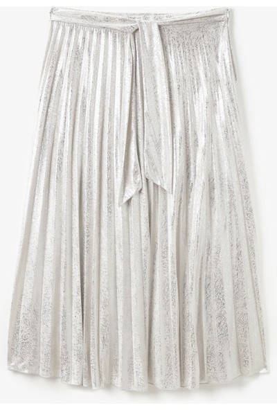 Koton Pileli Varakli Kemerli Etek