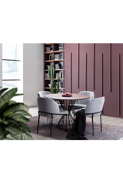 Alperarda Morena Sandalye Gri Kadife 4 Adet Alperarda Morena Sandalye Gri Kadife 4 Adet