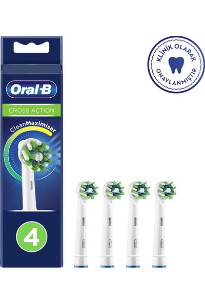 Oral-B Oral-B  Şarjlı Diş Fırçası Yedek Başlığı Cross Action 4'lü Oral-B Oral-B  Şarjlı Diş Fırçası Yedek Başlığı Cross Action 4'lü