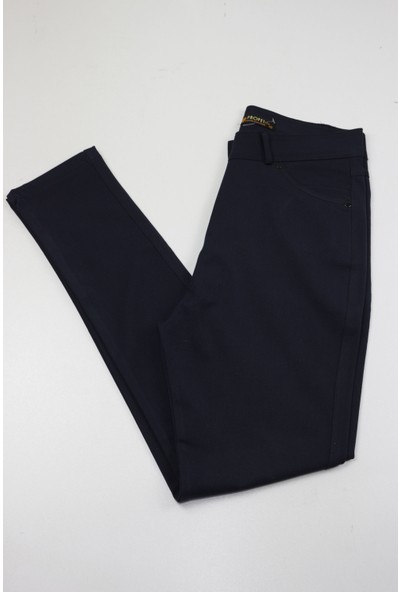 Dyg Bayan Lacivert Rahat Kesim Keten Pantolon