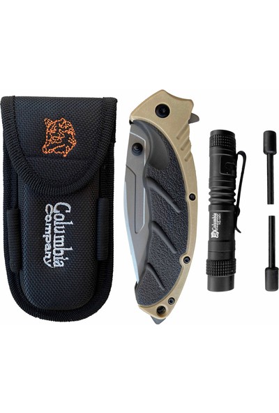 Columbia Tactical Set FST-3070B Kum Çakı+Fener