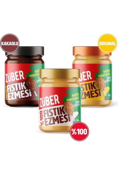 Züber Fıstık Ezmesi Deneme Paketi - 3 Adet x 315GR Züber Fıstık Ezmesi Deneme Paketi - 3 Adet x 315GR