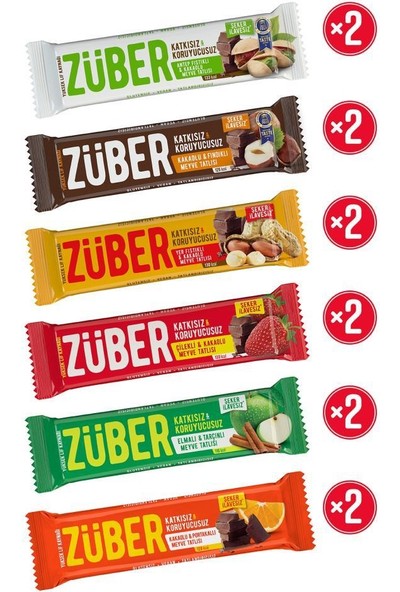 Züber Meyveli Bar Deneme Paketi - 12 Adet x 40GR Züber Meyveli Bar Deneme Paketi - 12 Adet x 40GR
