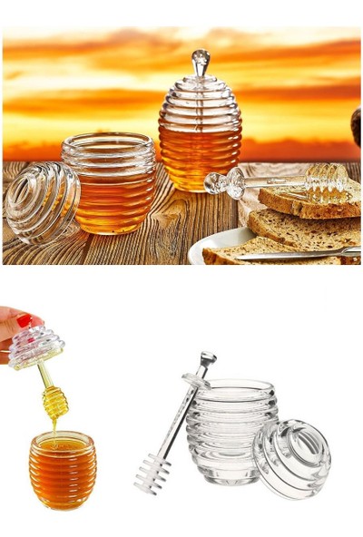 Turkish A2Z Helezon Kaşıklı Pratik Bal Kavanozu