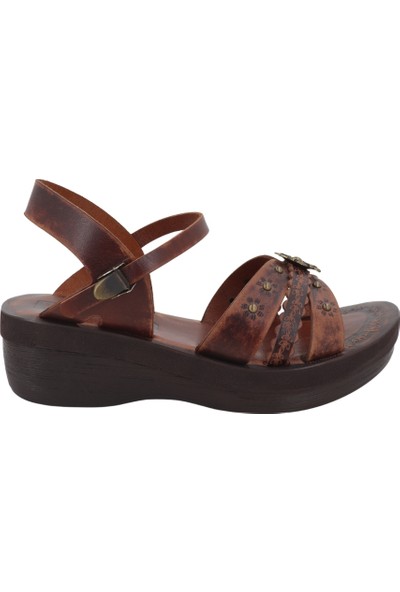 Iloz 460843 Deri Dolgu Topuk Kadın Bodrum Sandaleti Taba Iloz 460843 Deri Dolgu Topuk Kadın Bodrum Sandaleti Taba