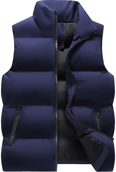 Cikrilan Erkek Klasik Kolsuz Stand Yaka Düz Renk Yelek (Yurt Dışından) Cikrilan Erkek Klasik Kolsuz Stand Yaka Düz Renk Yelek (Yurt Dışından)