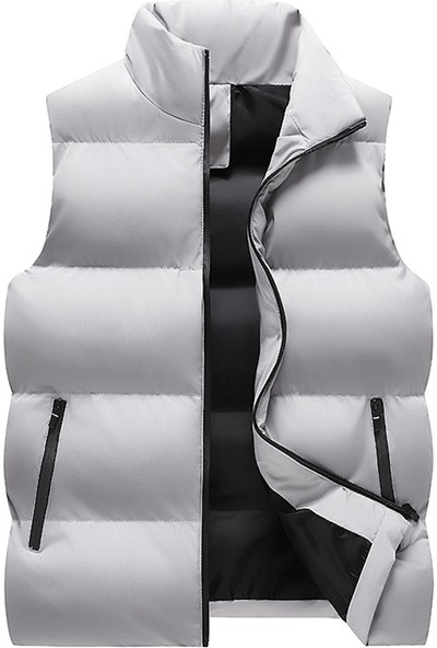 Cikrilan Erkek Klasik Kolsuz Stand Yaka Düz Renk Yelek (Yurt Dışından) Cikrilan Erkek Klasik Kolsuz Stand Yaka Düz Renk Yelek (Yurt Dışından)