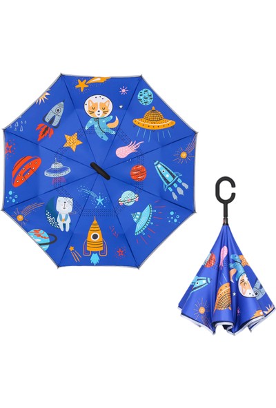 Gentisy Çocuklar İçin Rengarenk Sevimli Desenli Taşınabilir ve Katlanabilir Şemsiye (Yurt Dışından)
