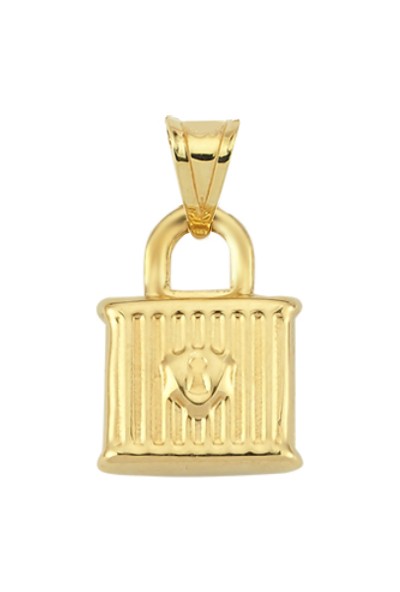 Altın Sepeti Altın Kilit Şekilli Kolye Ucu