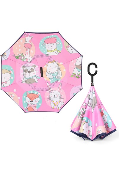 Gentisy Çocuklar için Renkli Desenli Katlanabilir Şemsiye (Yurt Dışından)