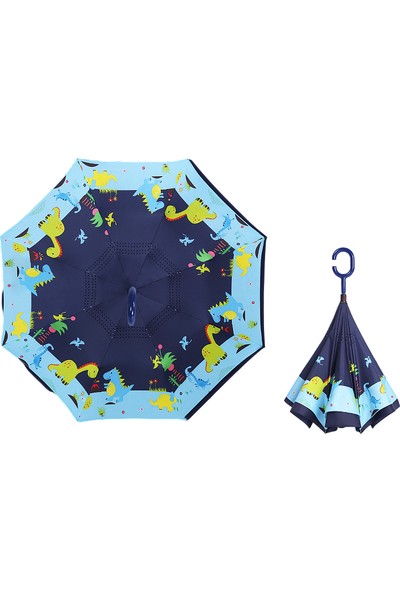 Gentisy Çocuklar İçin Rengarenk Sevimli Desenli Taşınabilir ve Katlanabilir Şemsiye (Yurt Dışından)